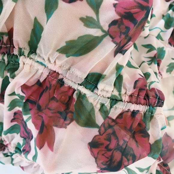 Urban Outfitters | Tops | Nwt Tyra Rose Mesh Crop Top | Poshmark